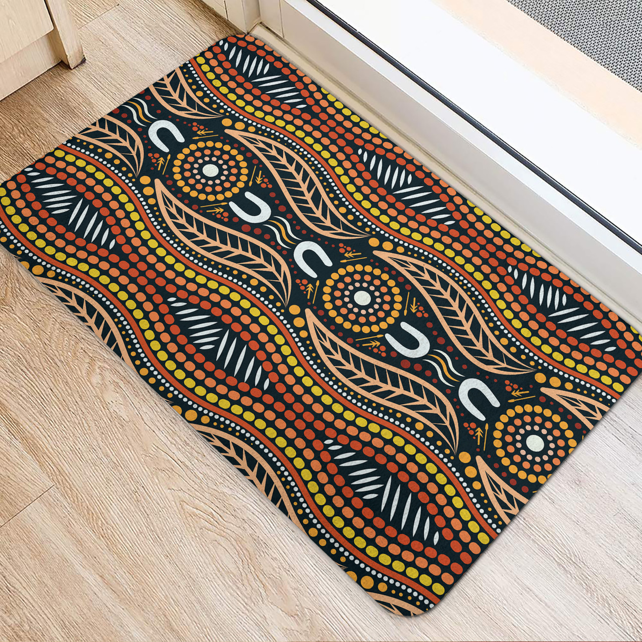 Australia Aboriginal Inspired Door Mat - Aboriginal Dot Design Seamless ...