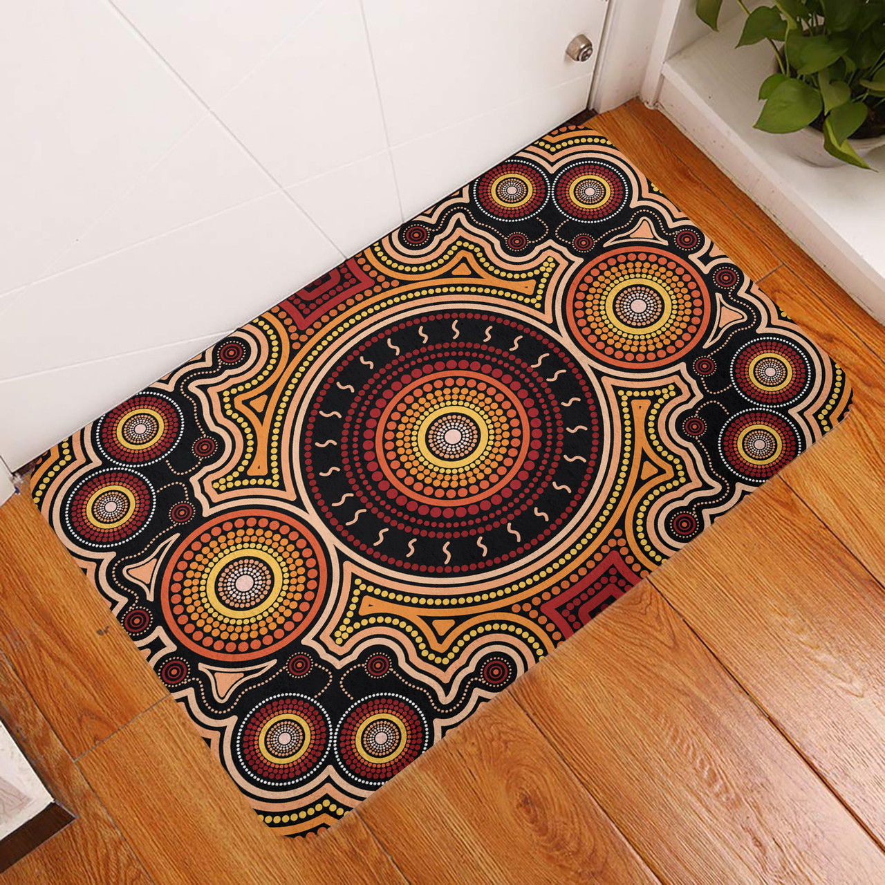 Australia Aboriginal Inspired Door Mat - Aboriginal Indigenous Dot Art ...