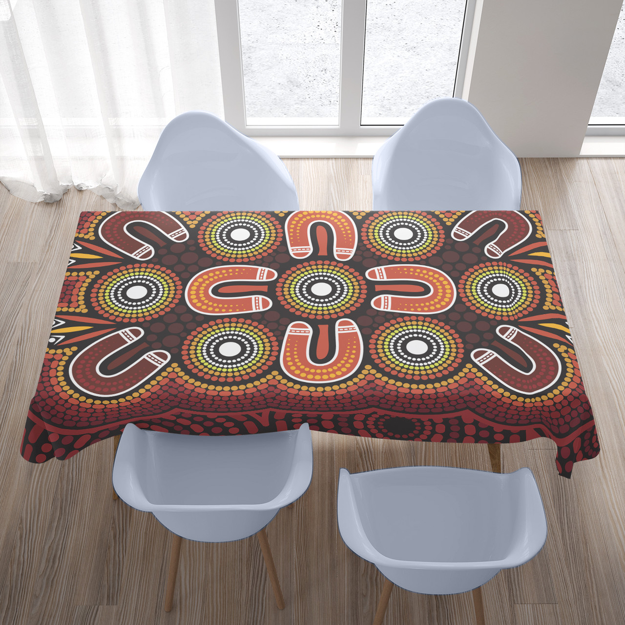 Australia Aboriginal Inspired Tablecloth - Australian Aboriginal Dot ...