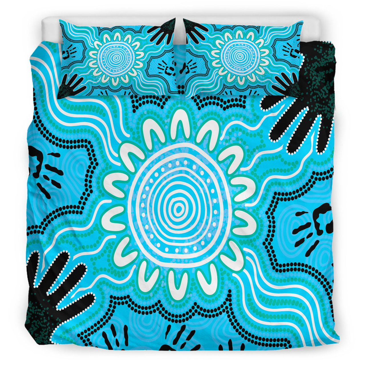Australia Indigenous Bedding Set - Hand print aboriginal inspired ...
