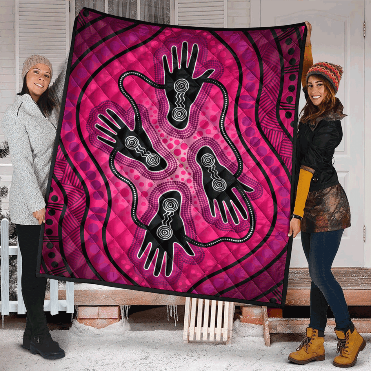 Australia Aboriginal Inspired Quilt - Aboriginal dot art painting ...