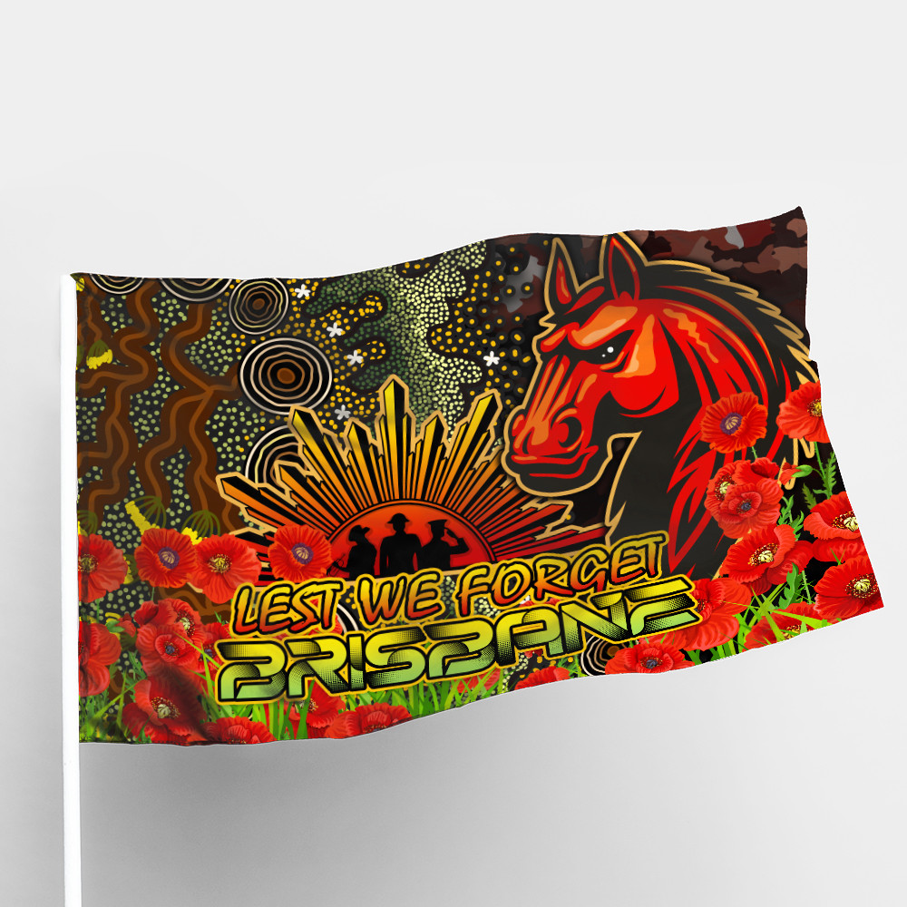 Brisbane Broncos Anzac Custom Flag - Anzac Broncos with Remembrance ...