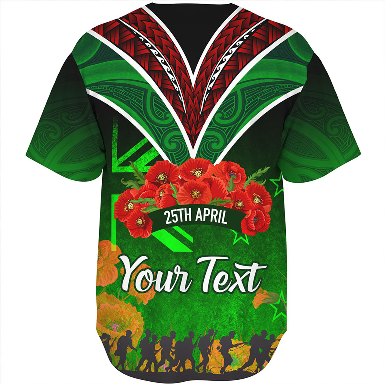 New Zealand Anzac Day Custom Baseball Shirt Anzac Day Nz Flag
