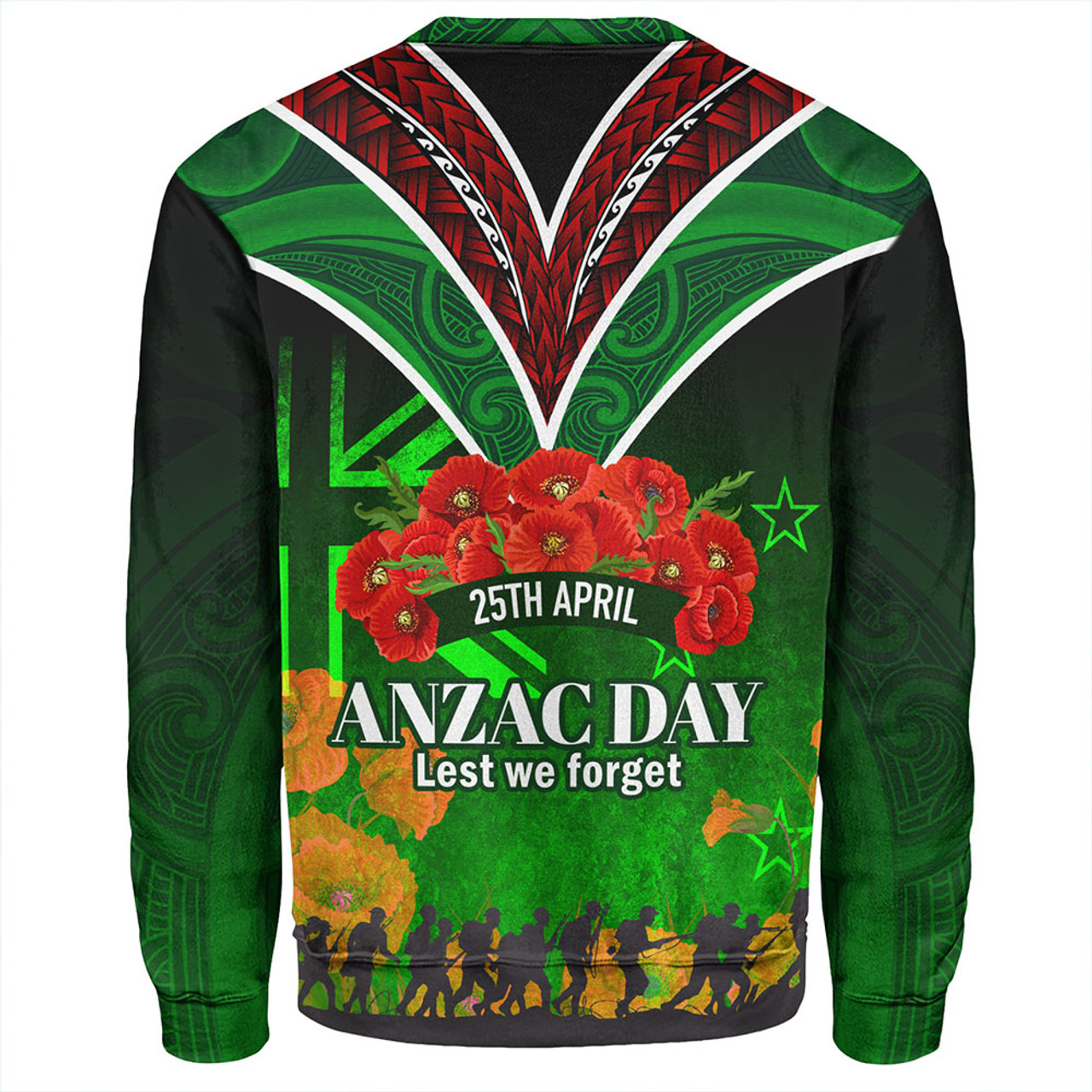 New Zealand Anzac Day Custom Sweatshirt Anzac Day Nz Flag Traditional