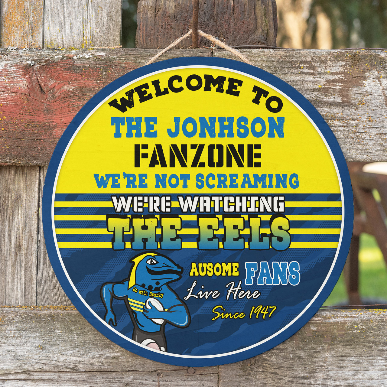 Parramatta Door Sign - Welcome To Our Fan Zone Door Sign