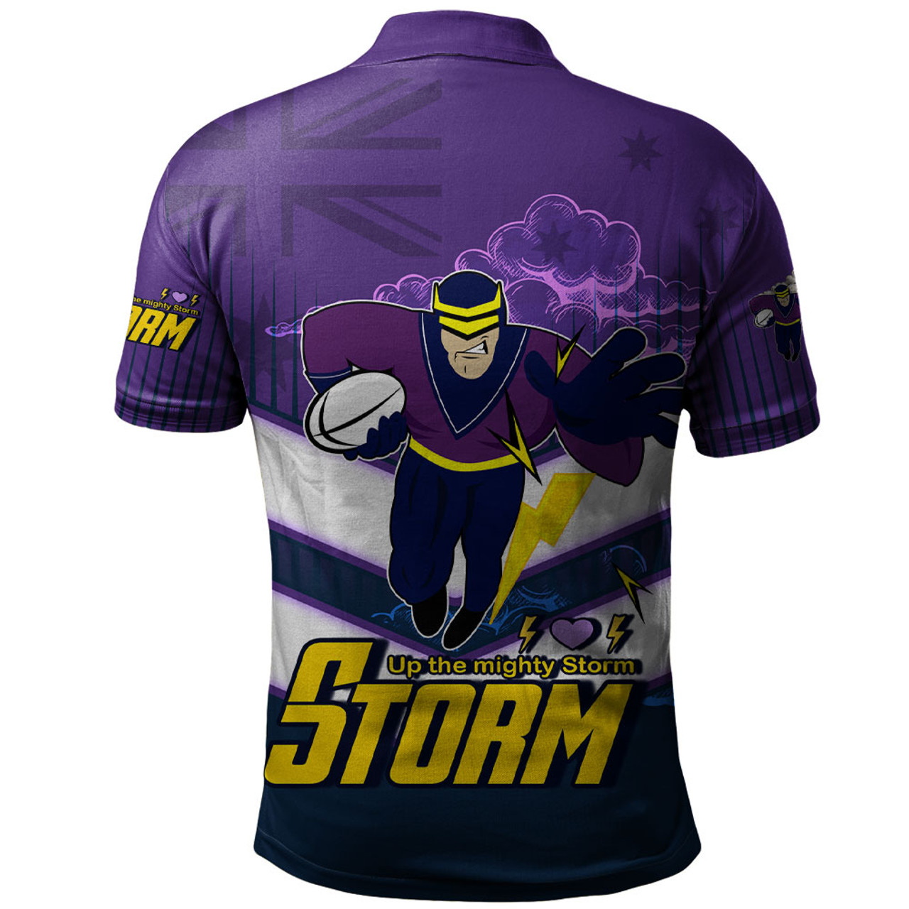 Melbourne Storm Polo Shirt Melbourne Storm Mascot With Australia Flag