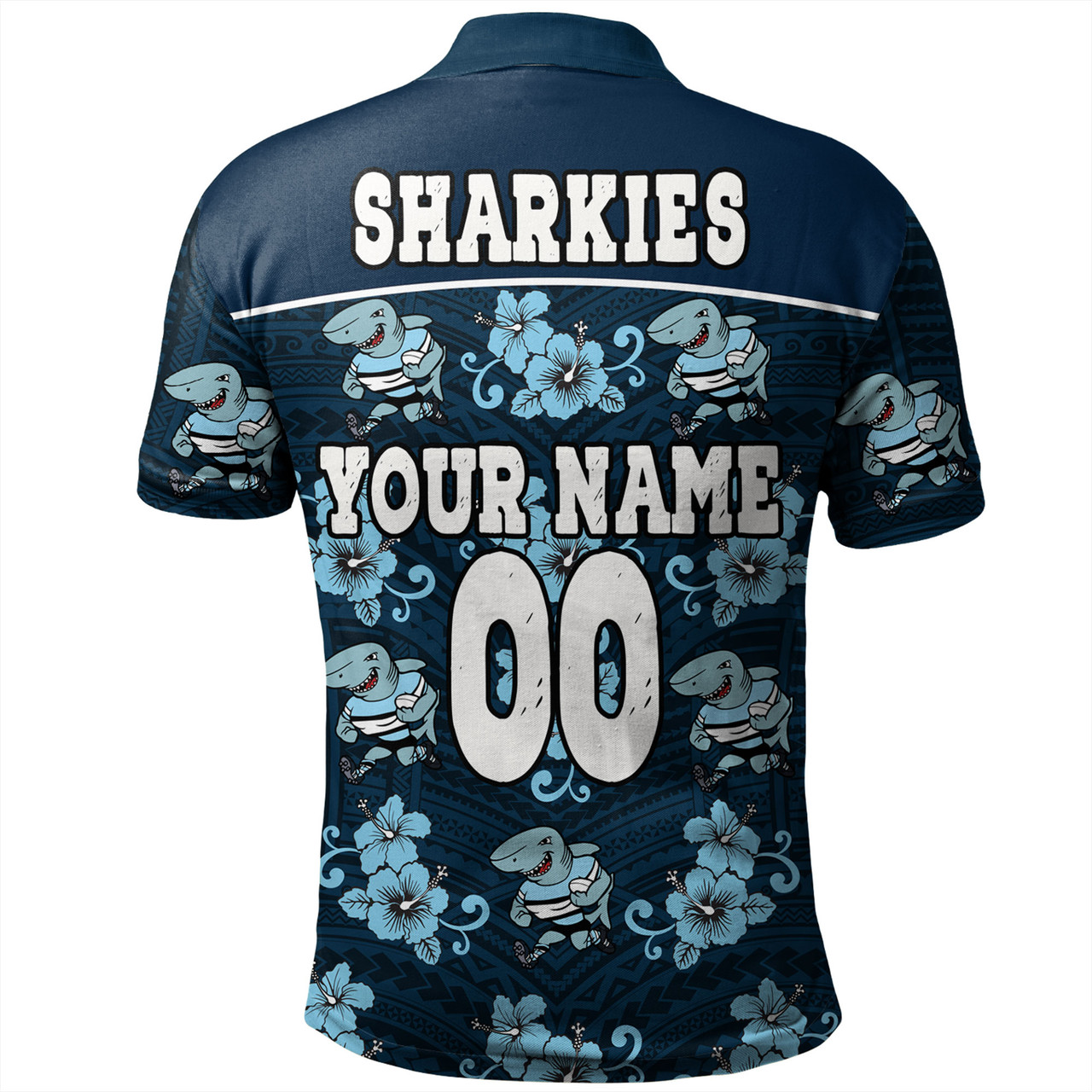 Cronulla-Sutherland Sharks Polo Shirt - Sharkies With Maori Patterns ...