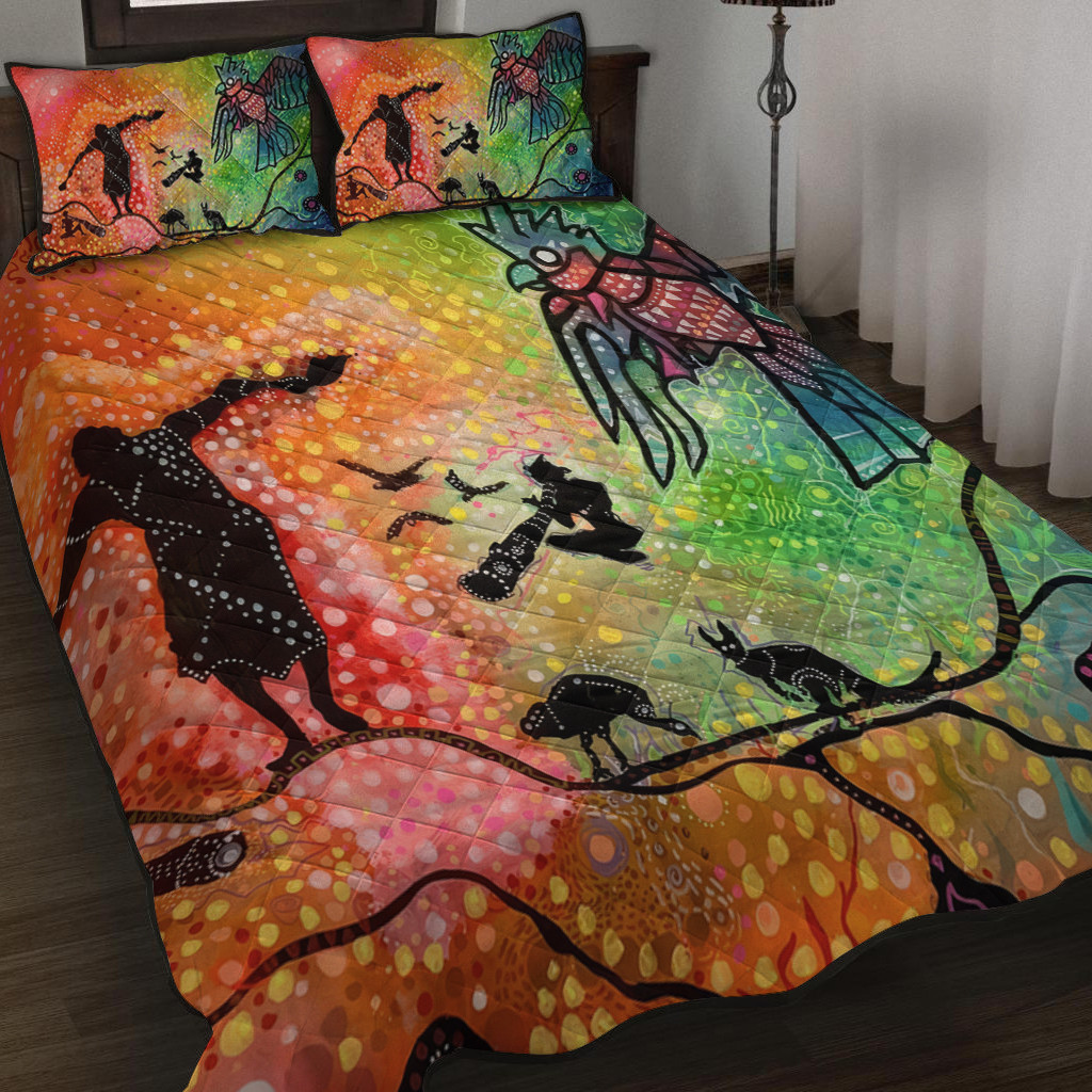Australia Aboriginal Quilt Bed Set - The Dream Time Spiritual Colourful ...