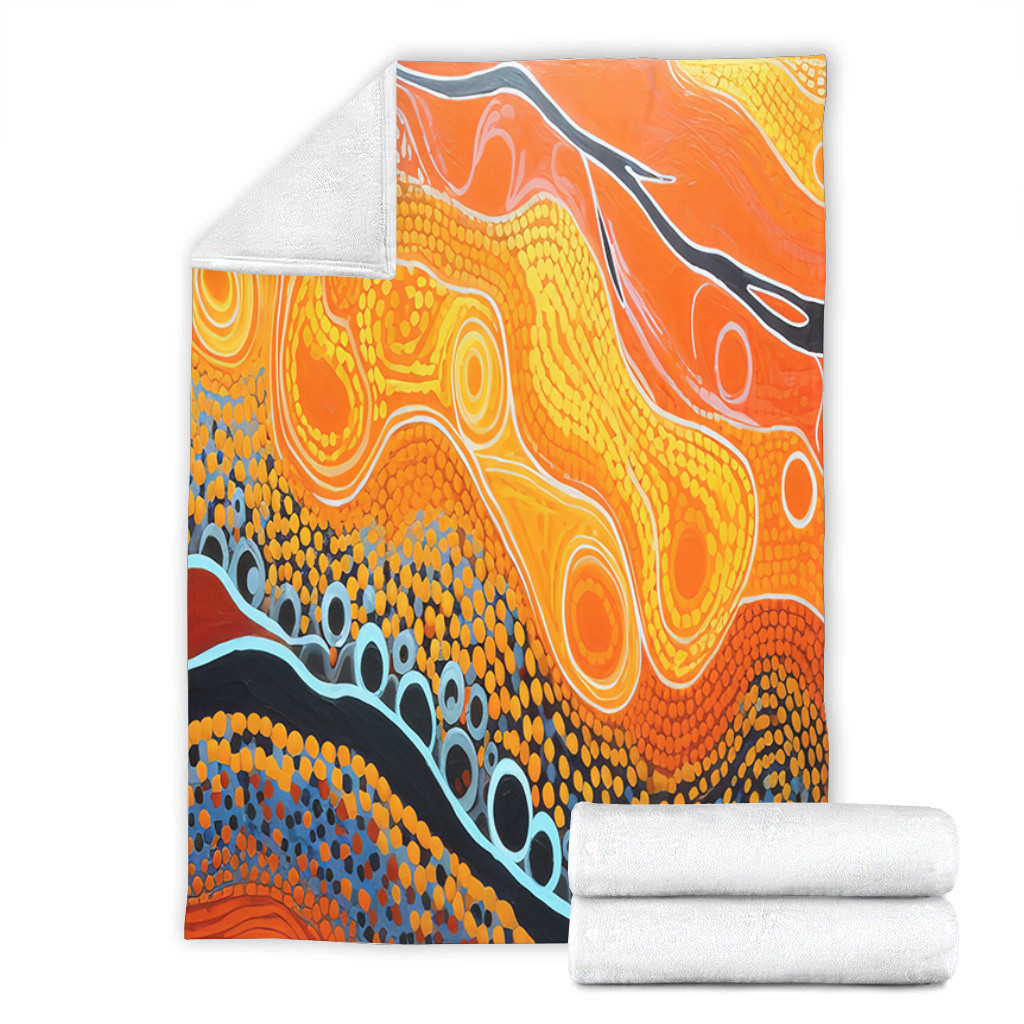 Australia Aboriginal Blanket - Indigenous Aboriginal Art Dot Blanket