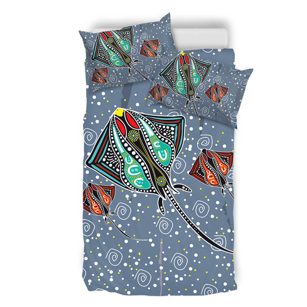 Australia Aboriginal Bedding Set - Stingray Art In Aboriginal Dot Style ...