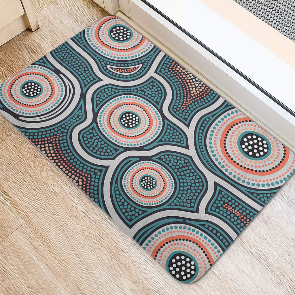 Australia Aboriginal Door Mat - Aboriginal Dot Art Style Door Mat