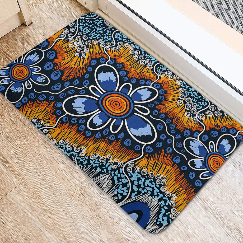 Australia Aboriginal Door Mat - Aboriginal Flowers Art Door Mat