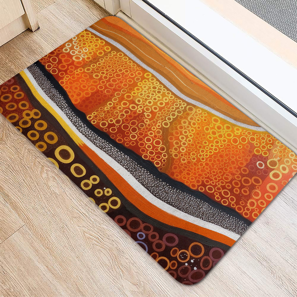 Australia Aboriginal Door Mat - Abstract Theme Of Australian Indigenous ...