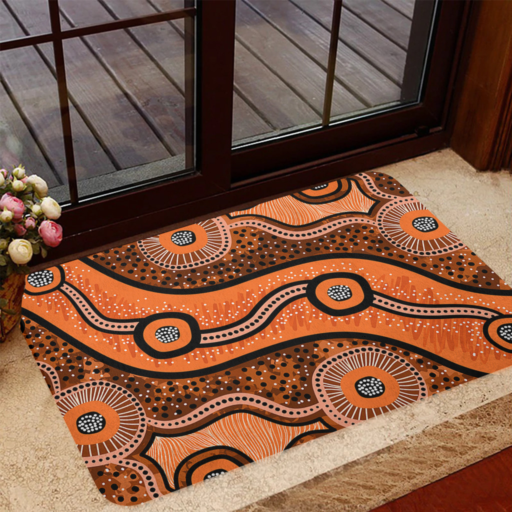 Australia Aboriginal Door Mat - Australian Aboriginal Background Door Mat