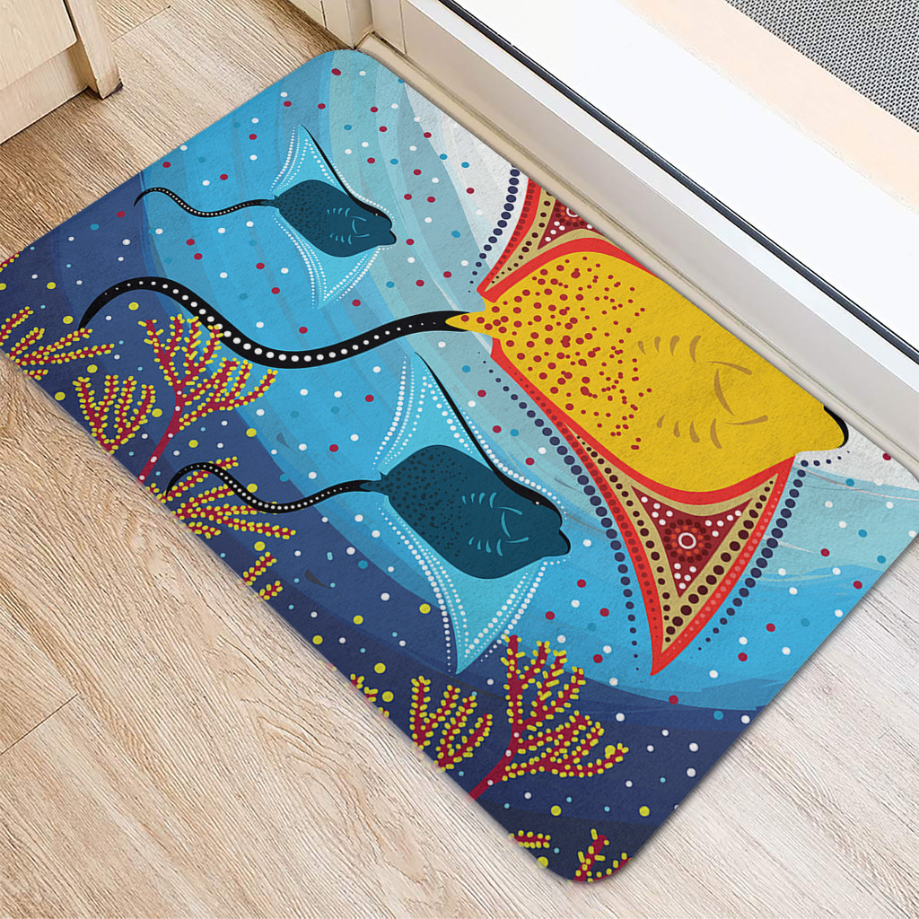 Australia Aboriginal Door Mat - Stingray Aboriginal Art Door Mat