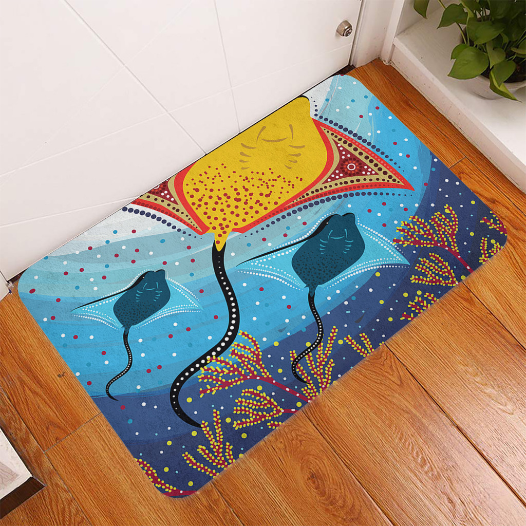 Australia Aboriginal Door Mat - Stingray Aboriginal Art Door Mat