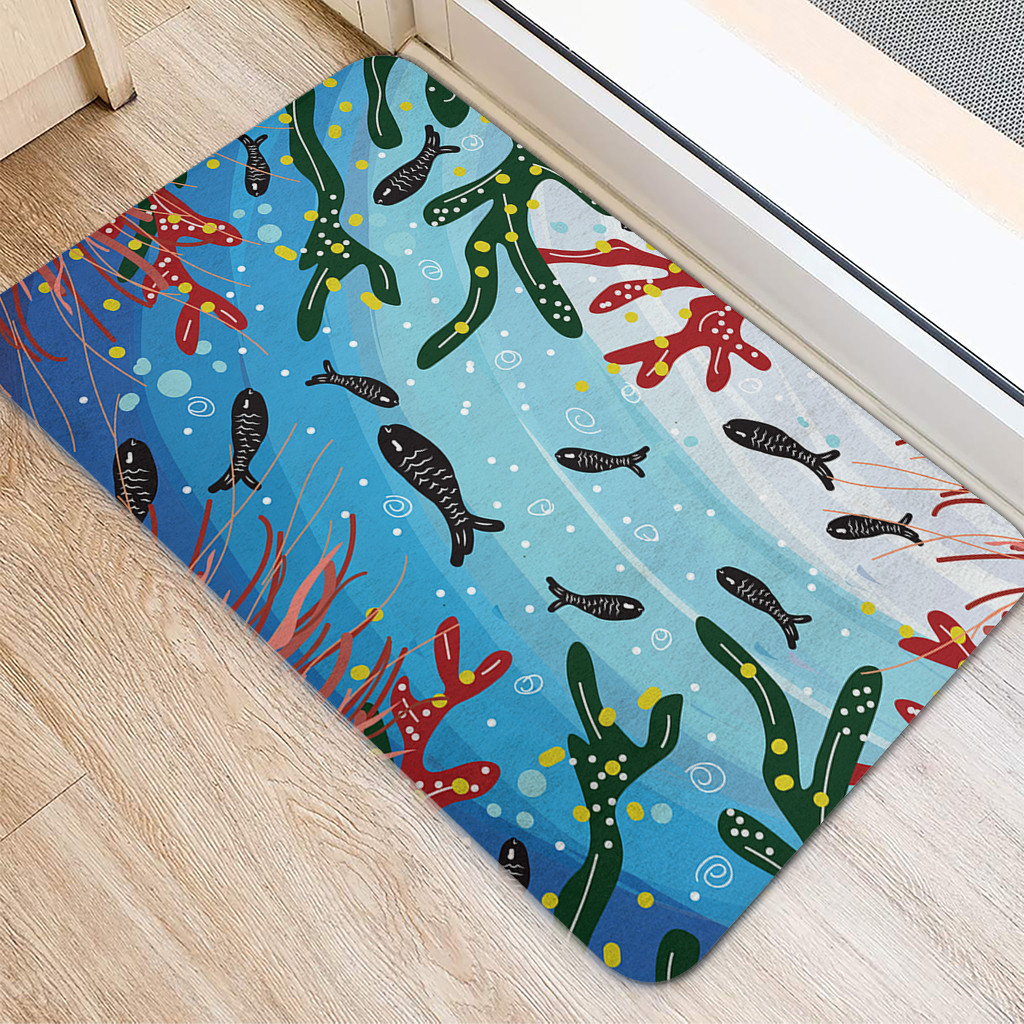 Australia Aboriginal Door Mat - Underwater Concept Aboriginal Art With ...