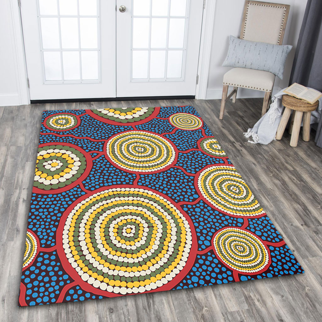 Australia Aboriginal Area Rug - Beautiful Indigenous Seamless Pattern ...