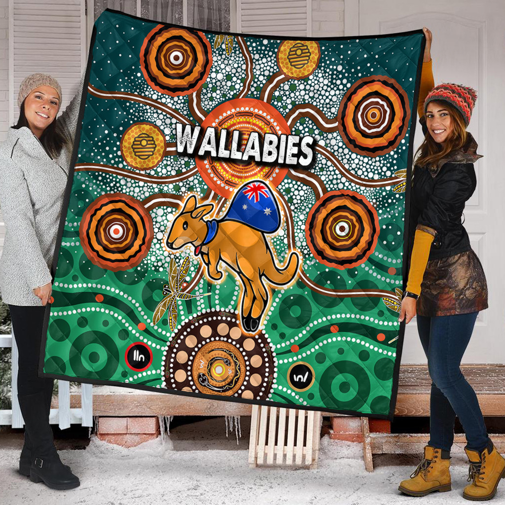 Australia Aboriginal Custom Quilt - Dragonfly Flies Into Beehive And ...