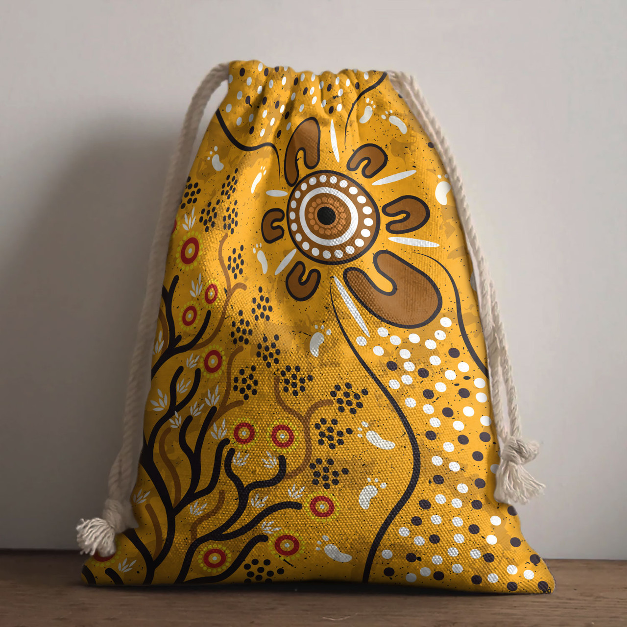 Australia Aboriginal Drawstring Bag - Aboriginal art vector background ...