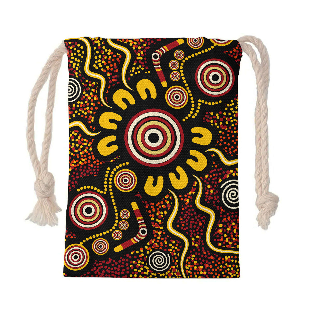 Australia Aboriginal Drawstring Bag - Aboriginal dot art Flowers ...