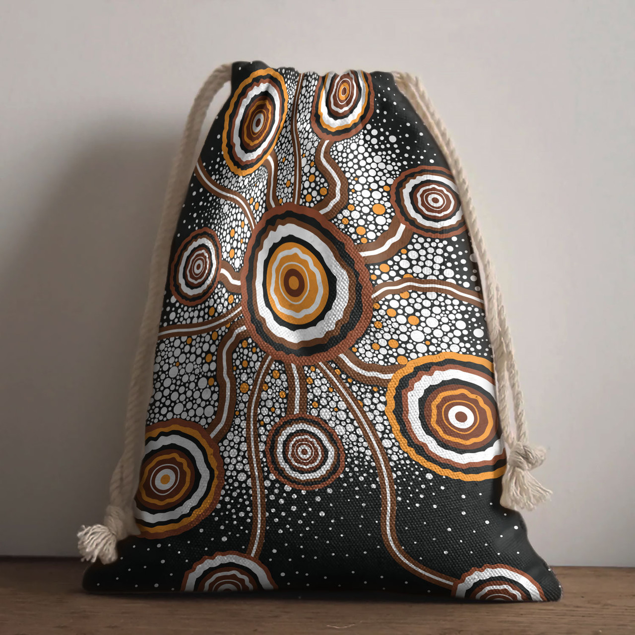 Australia Aboriginal Drawstring Bag - Aboriginal dot art vector ...
