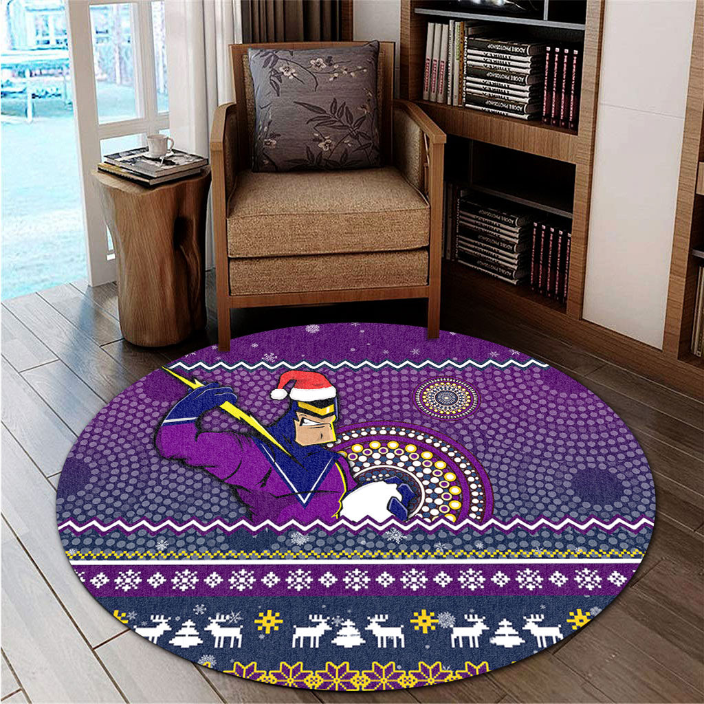 Melbourne Storm Round Rug - Australia Ugly Xmas With Aboriginal ...