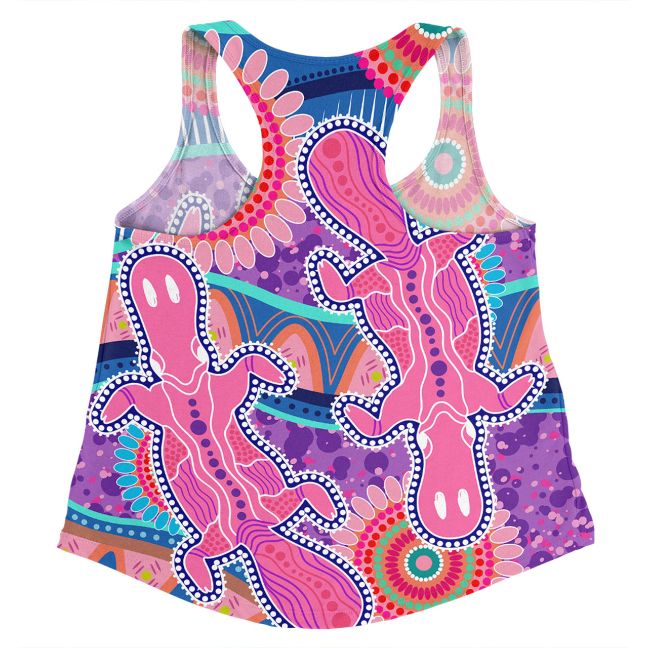 Australia Platypus Aboriginal Women Racerback Singlet - Pink Platypus ...