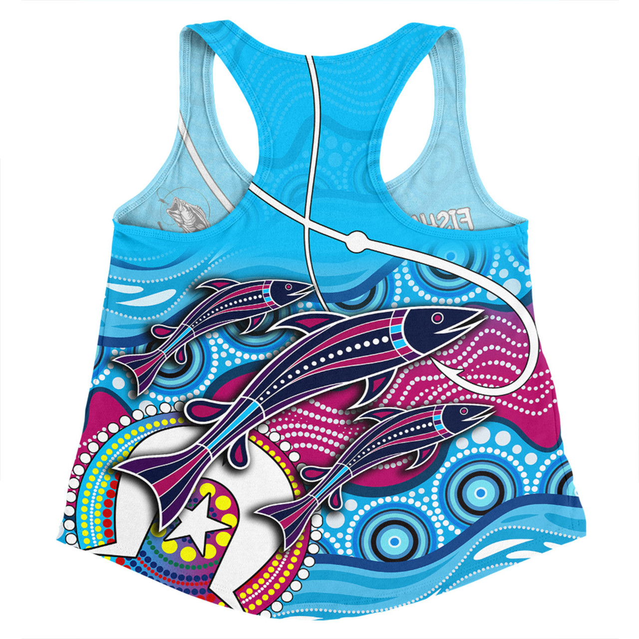 Australia Fishing Aboriginal Fishing Custom Women Racerback Singlet ...