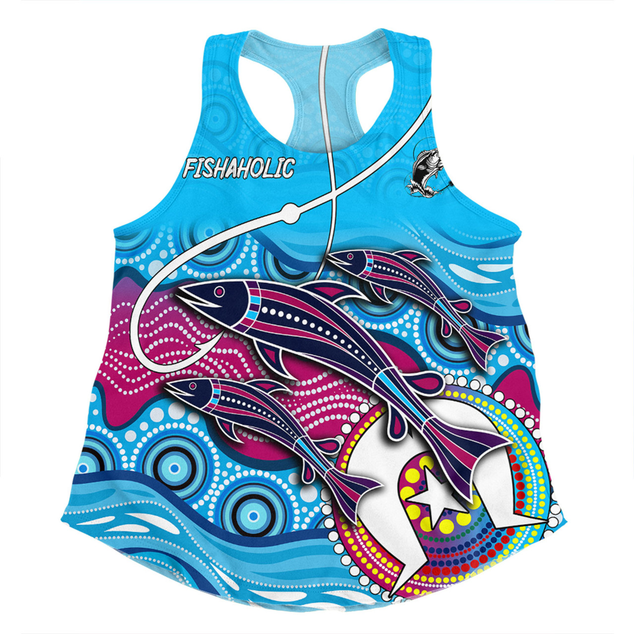 Australia Fishing Aboriginal Fishing Custom Women Racerback Singlet ...
