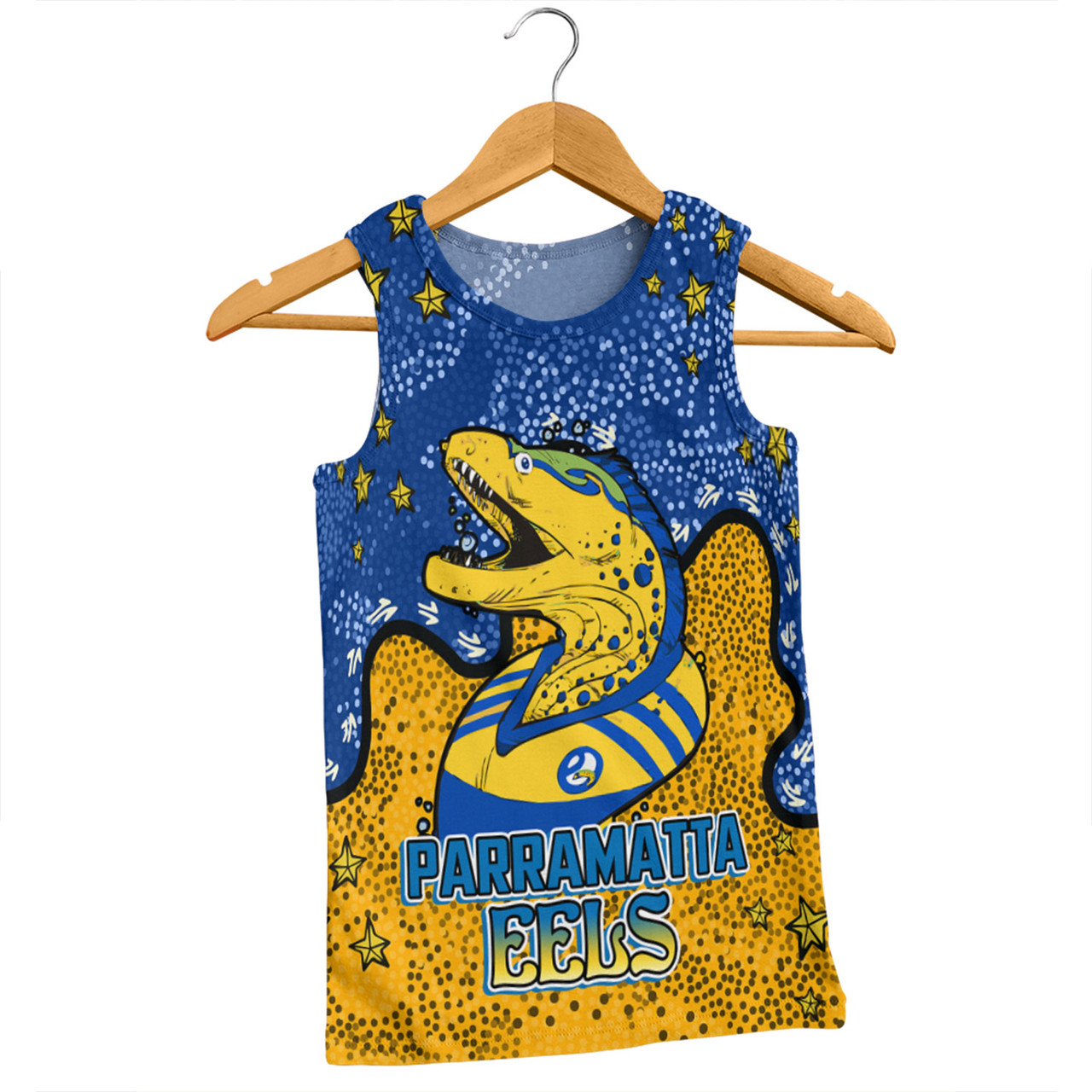 Parramatta Eels Custom Men Singlet - Team With Dot And Star Patterns ...