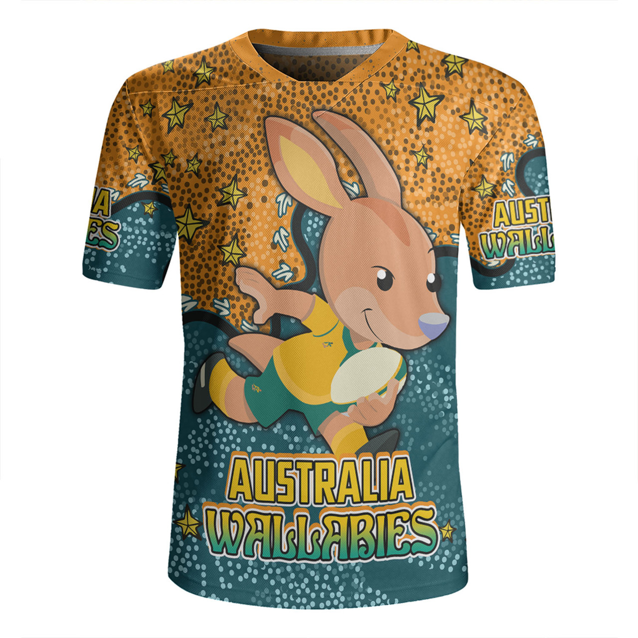 Australia Wallabies Custom Rugby Jersey - Team With Dot And Star ...