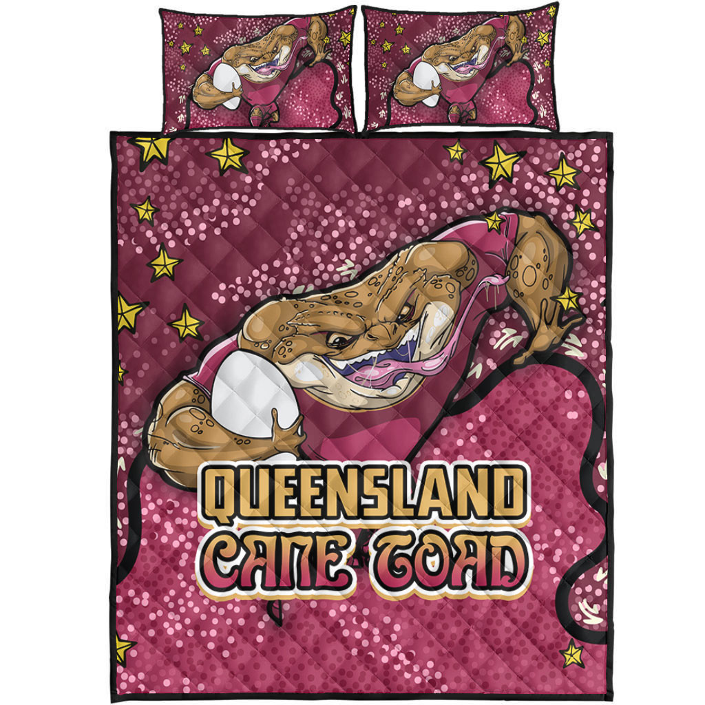Queensland Cane Toads Custom Quilt Bed Set - Team With Dot And Star ...