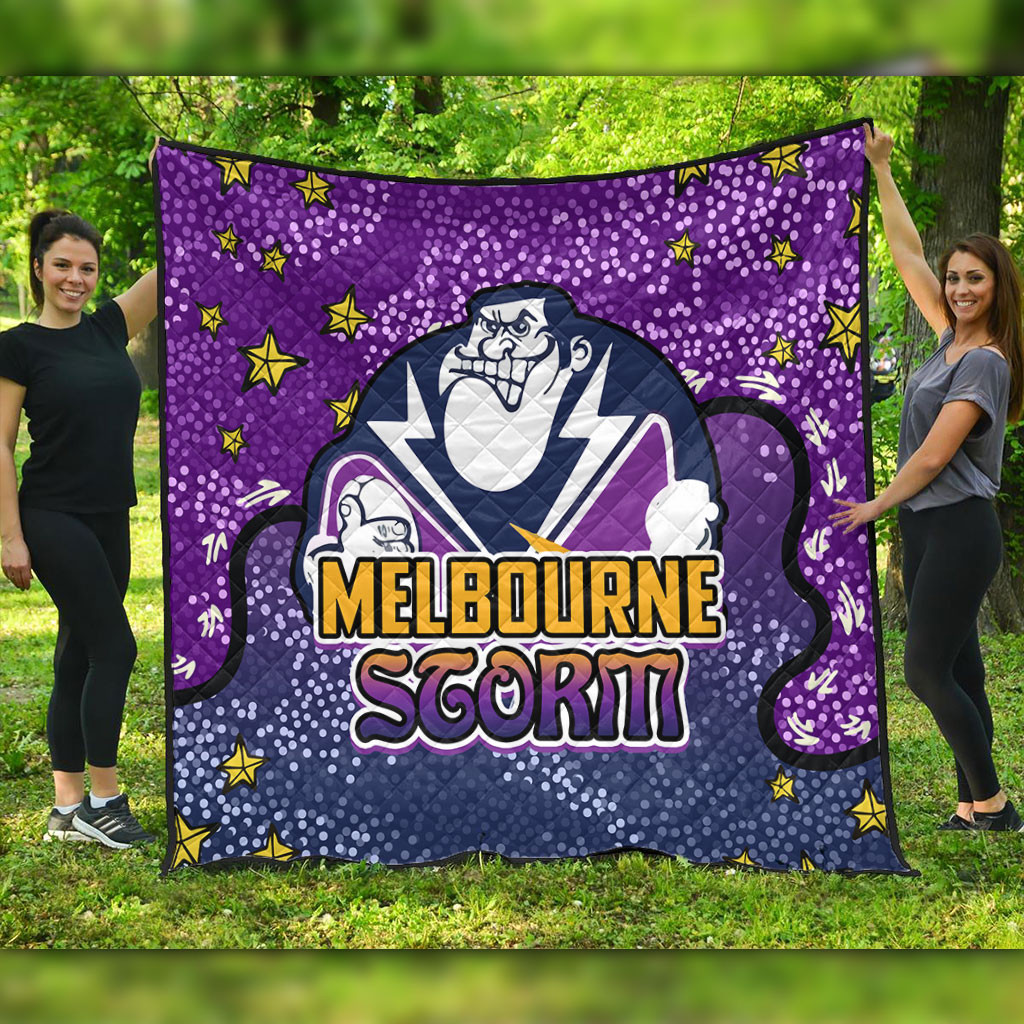 Melbourne Storm Custom Quilt - Team With Dot And Star Patterns For ...
