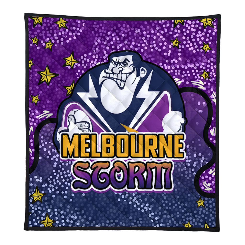 Melbourne Storm Custom Quilt - Team With Dot And Star Patterns For ...
