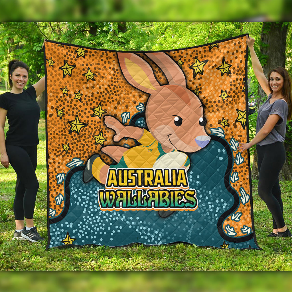 Australia Wallabies Custom Quilt - Team With Dot And Star Patterns For ...