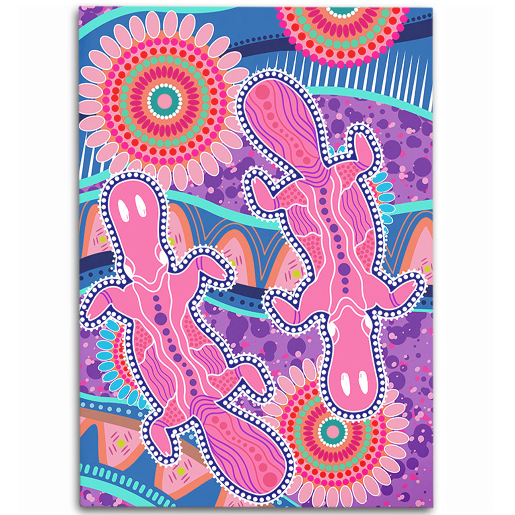 Australia Animals Platypus Aboriginal Area Rug - Pink Platypus With ...