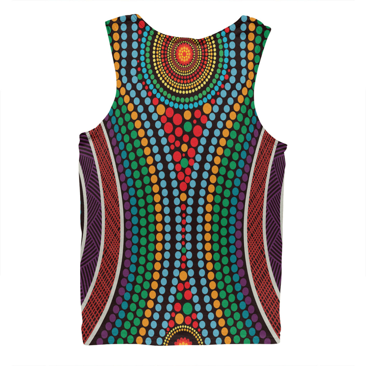 Australia Dot Painting Inspired Aboriginal Men Singlet - Dot Color In ...