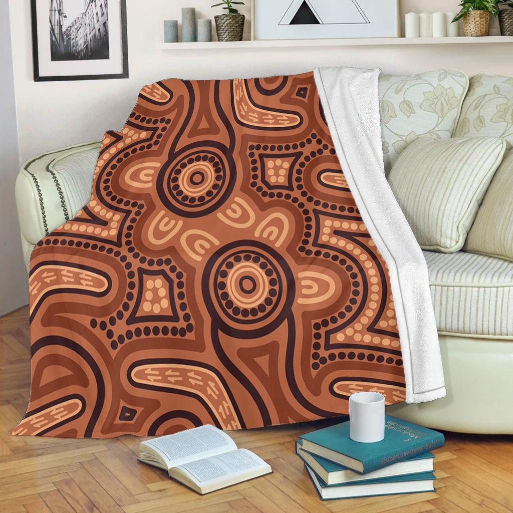 Australia Dot Painting Inspired Aboriginal Blanket - Brown Aboriginal ...