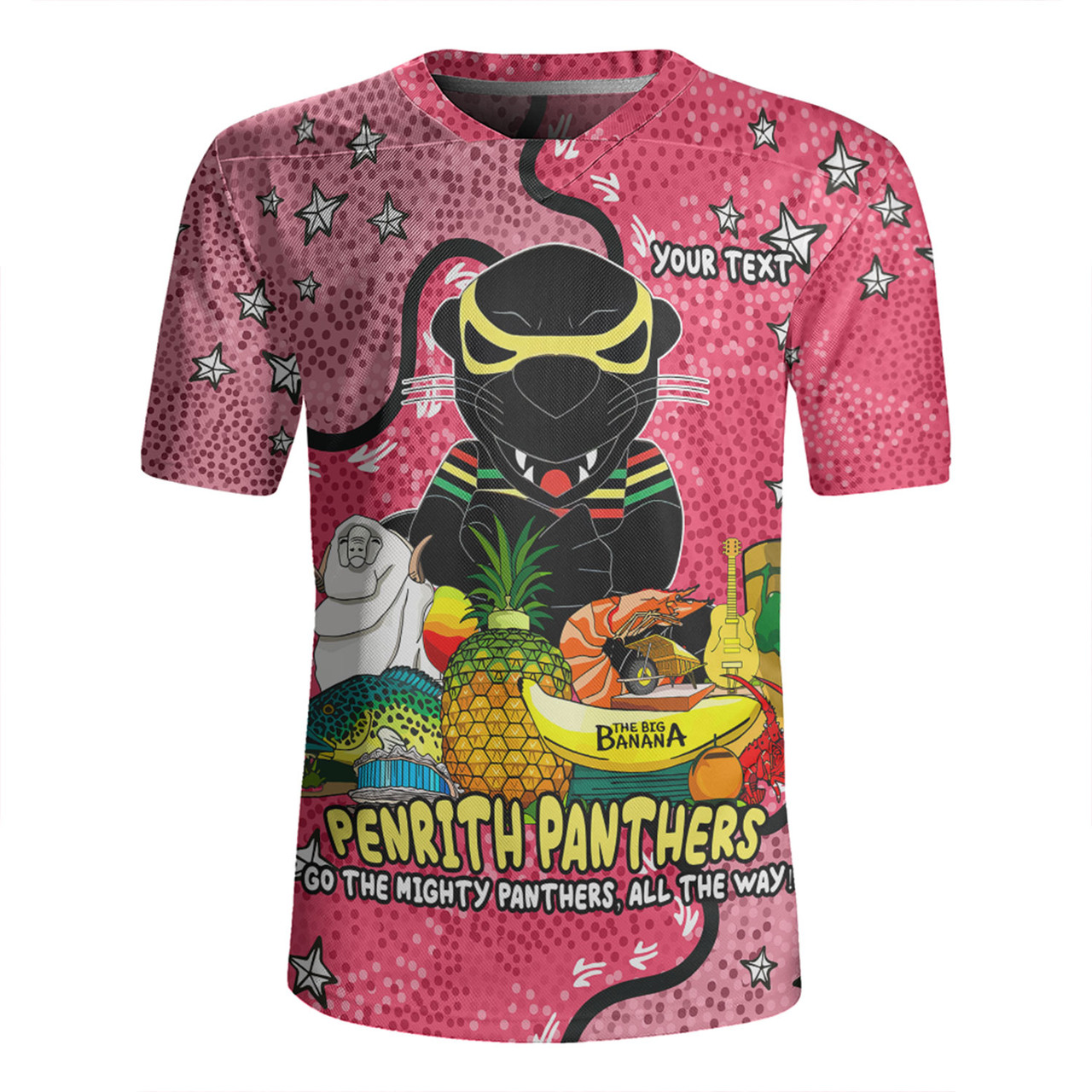 Penrith Panthers Custom Rugby Jersey - Australian Big Things (Pink ...