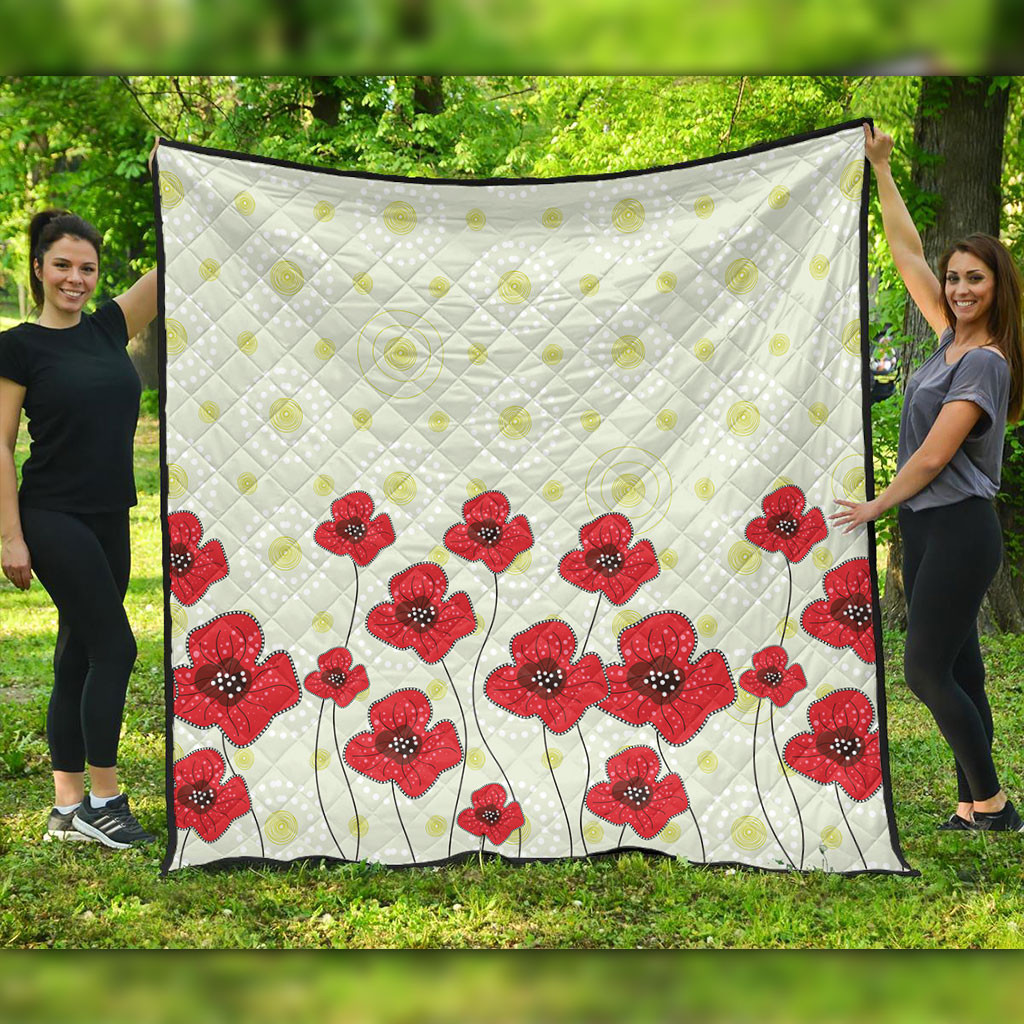 Australia Aboriginal Quilt - Poppy Flowers Background In Aboriginal Dot ...