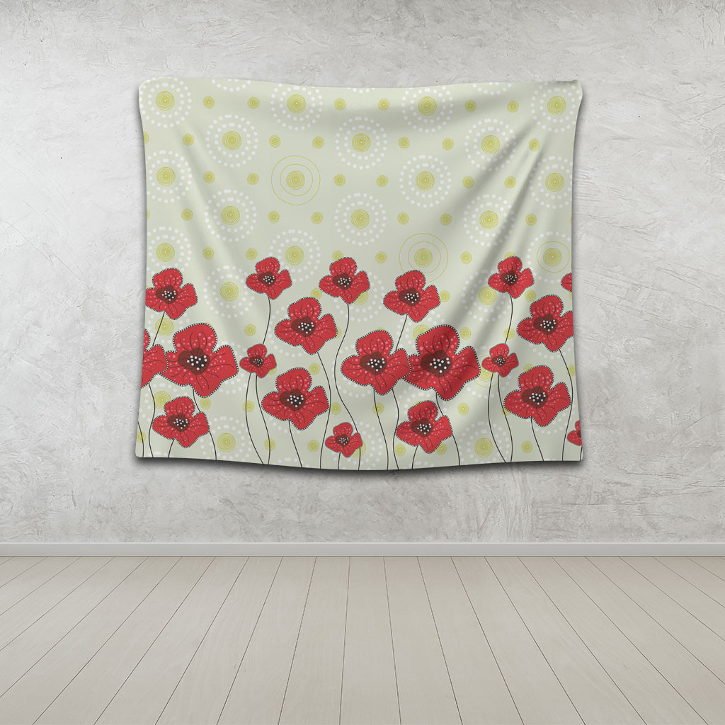 Australia Aboriginal Tapestry - Poppy Flowers Background In Aboriginal ...