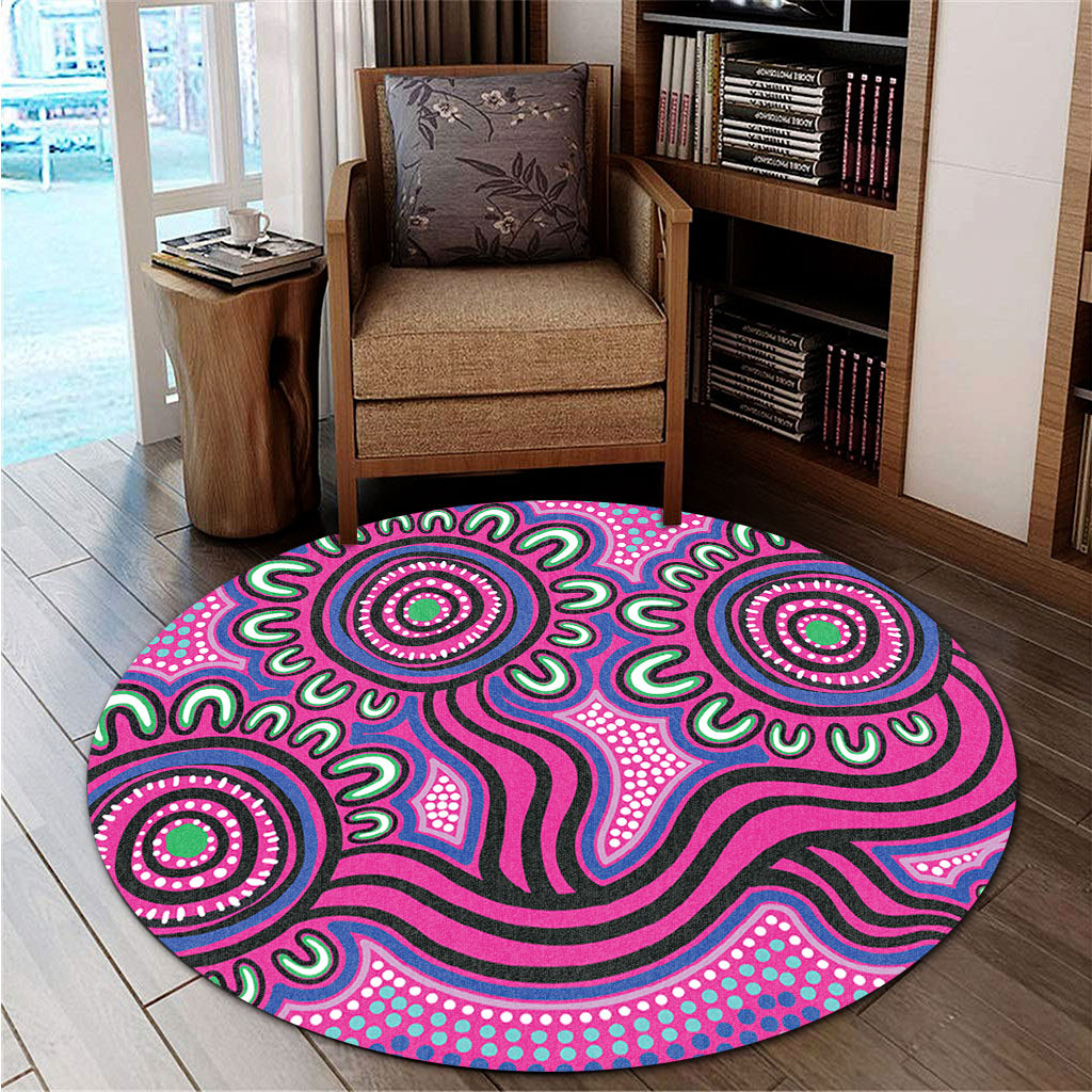 Australia Aboriginal Round Rug - Dot Patterns From Indigenous ...