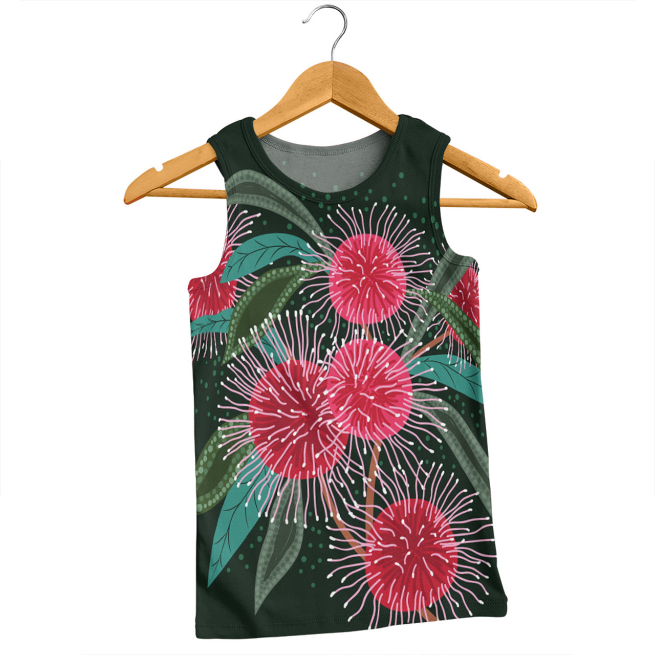 Australia Aboriginal Men Singlet - Australian Hakea Flowers Painting In ...