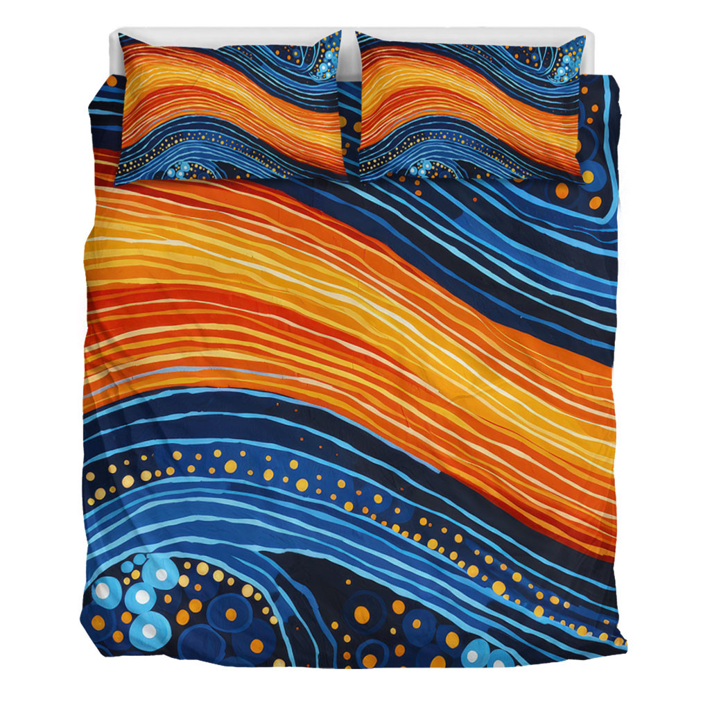 Australia Dreaming Aboriginal Bedding Set - Aboriginal Culture Rive In ...