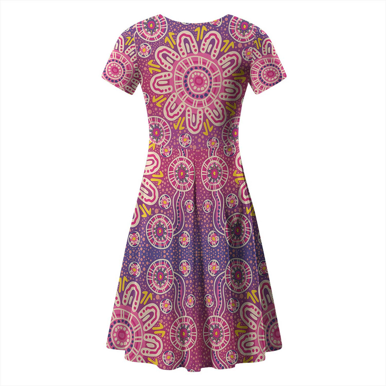 Australia Aboriginal Short Sleeve Summer Dress - Aboriginal Inspired ...