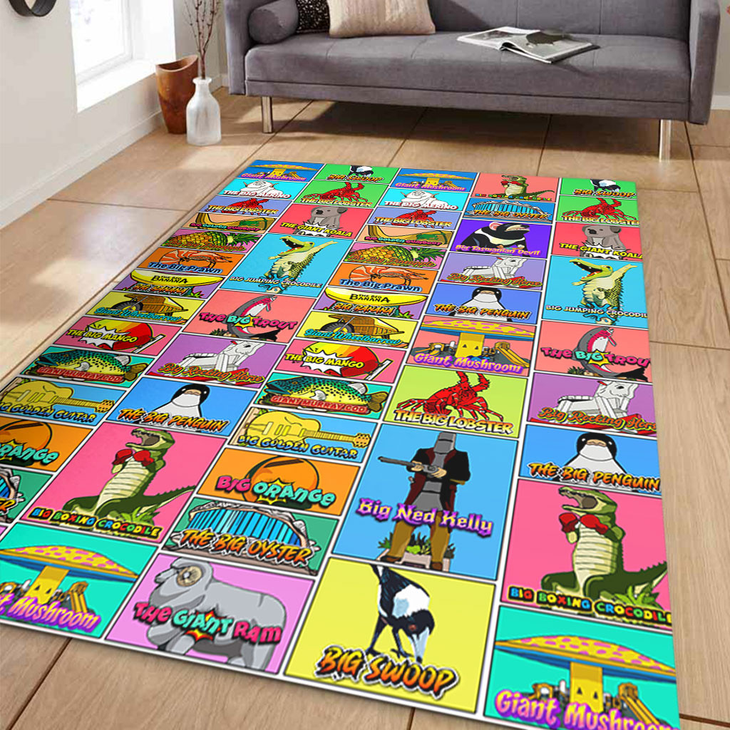 Australia Area Rug - Australia's Iconic Big Things Postage Stamps Style ...