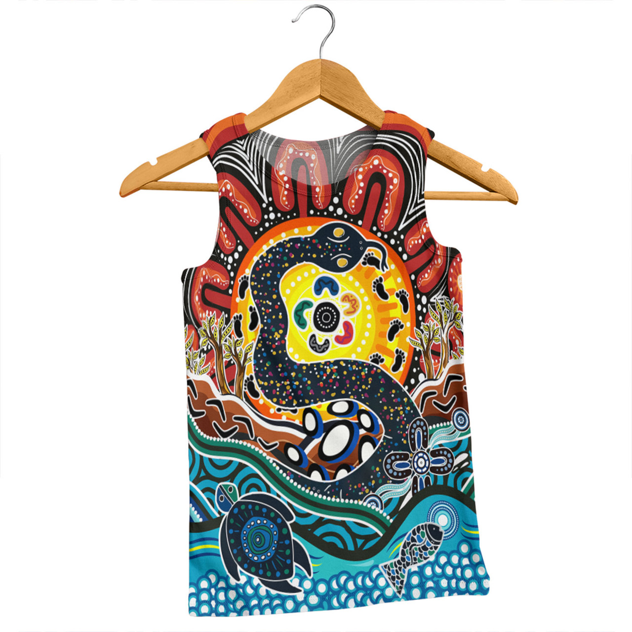 Australia Rainbow Serpent Aboriginal Men Singlet - Dreamtime Rainbow ...