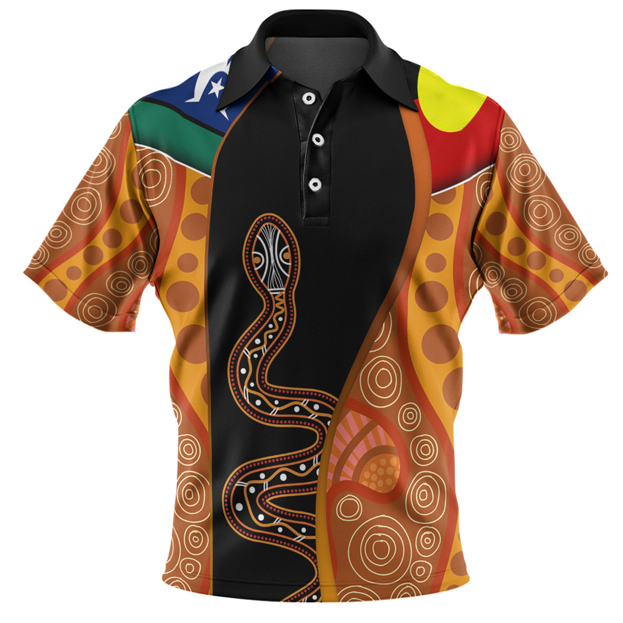 Australia Aboriginal Custom Polo Shirt - Indigenous Rainbow Serpent ...
