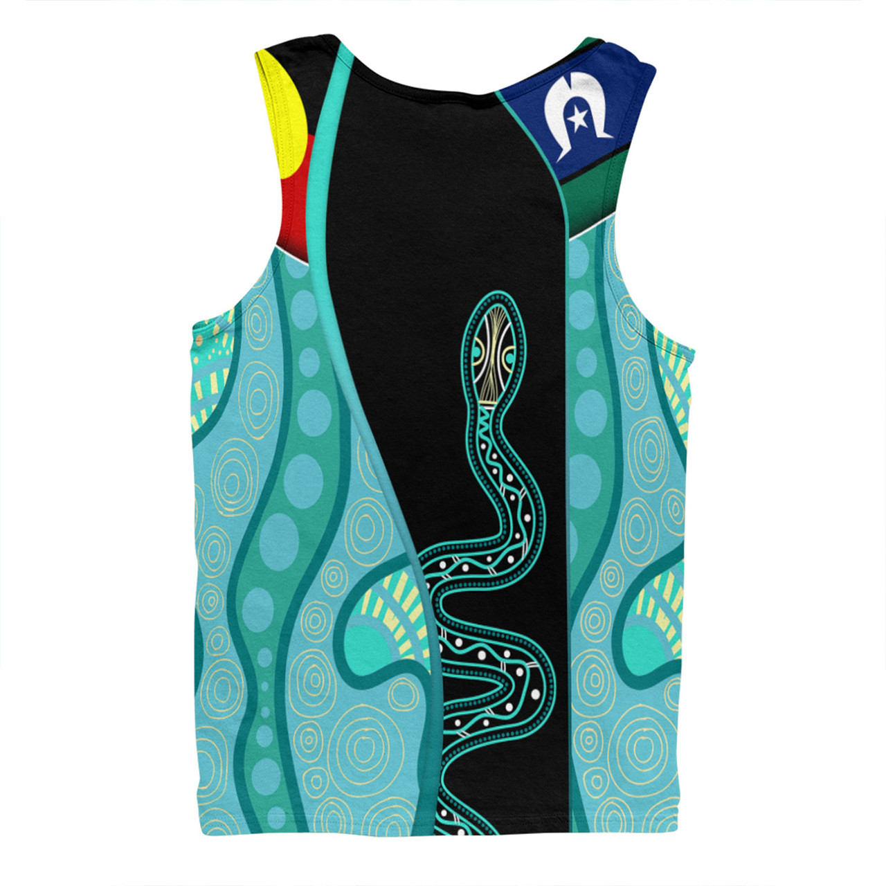 Australia Aboriginal Custom Men Singlet - Turquoise Indigenous Rainbow ...
